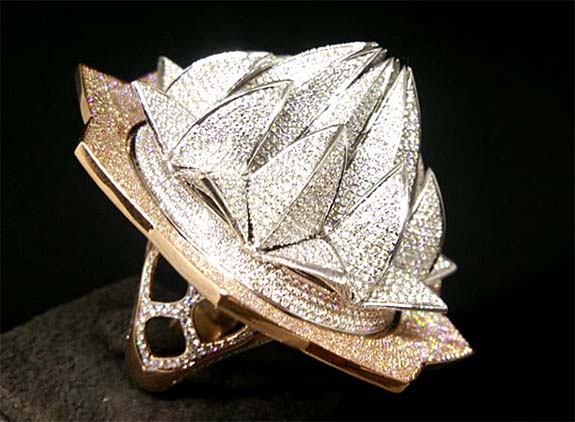 7,777-Diamond 'Lotus Temple Ring' Snatches Guinness World Record From ...